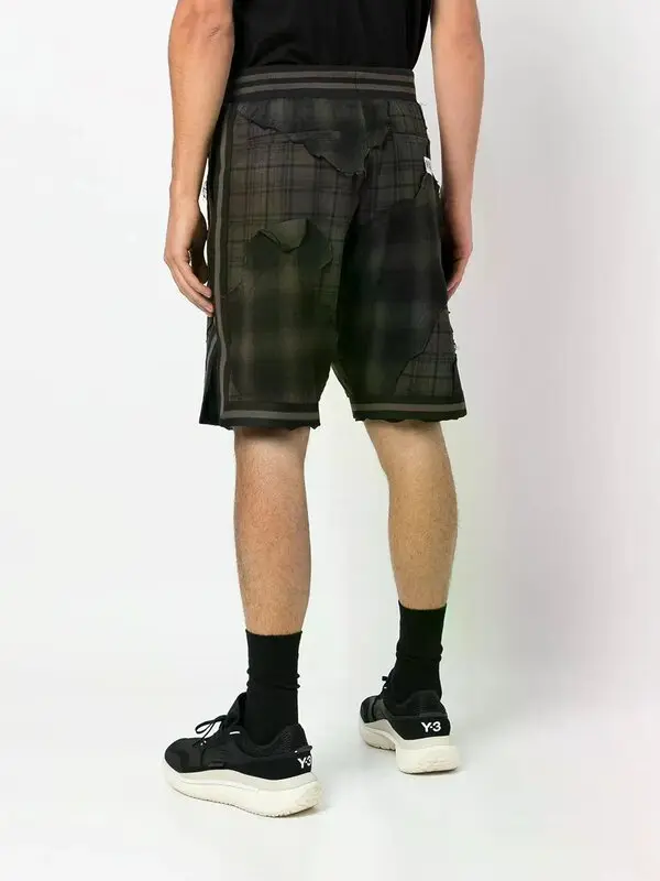 MOSTLY HEARD RARELY SEEN Plaid Patchwork Drawstring Basketball Shorts