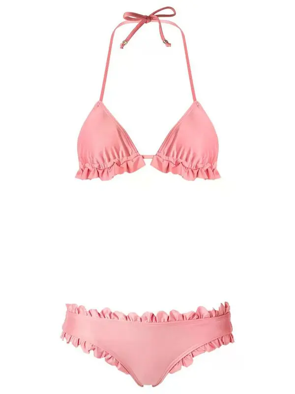 AMIR SLAMA Ruffled-trim Bikini - Pink