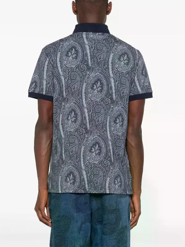 Etro Paisley-print Polo Shirt - Blue
