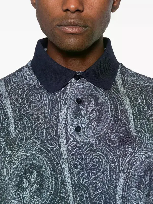 Etro Paisley-print Polo Shirt - Blue