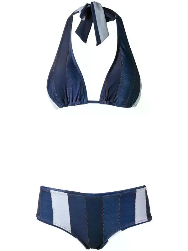 AMIR SLAMA Panelled Bikini Set - Blue