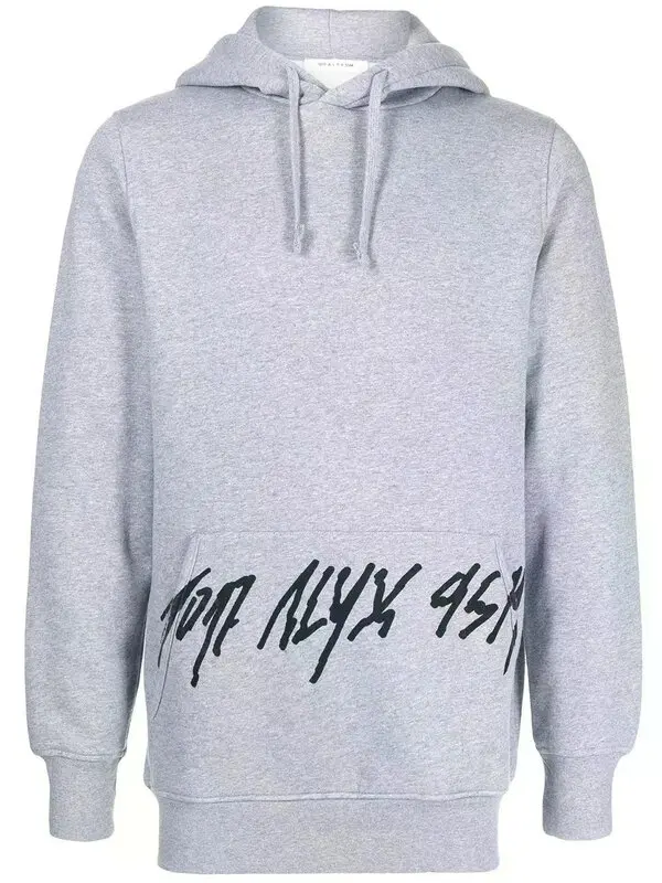 1017 Alyx 9sm Logo-print Drawstring Hoodie - Grey