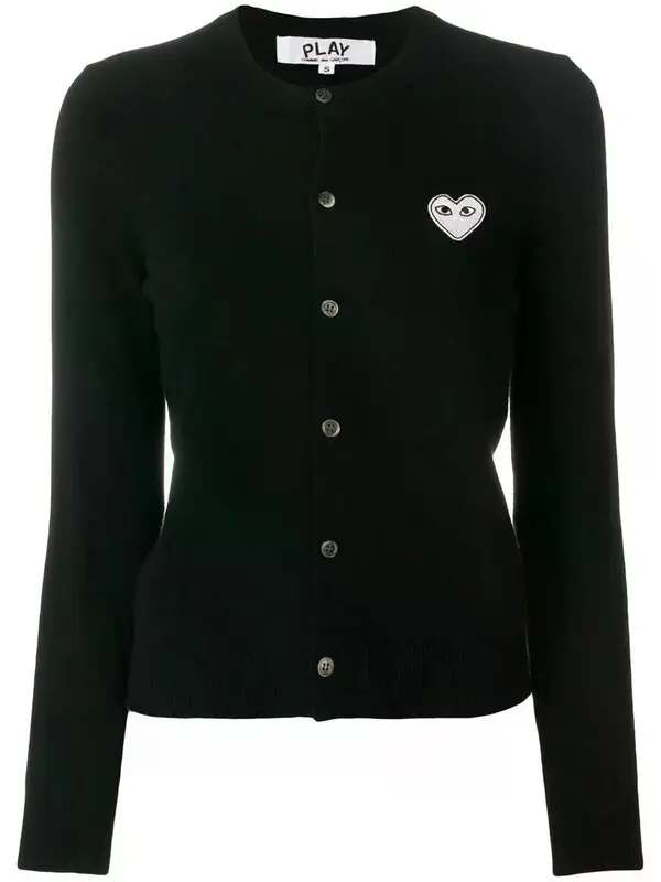 Play Comme Des Garcon Heart Logo Cardigan