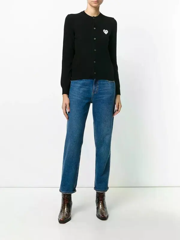Play Comme Des Garcon Heart Logo Cardigan