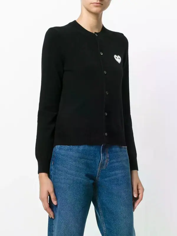 Play Comme Des Garcon Heart Logo Cardigan