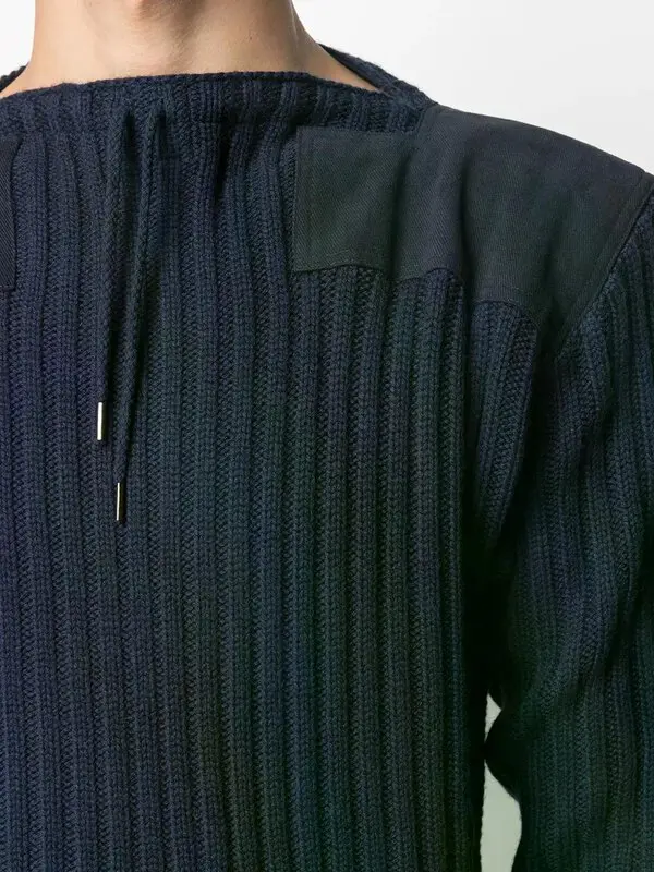 N.peal Drawstring-neck Ribbed Sweater