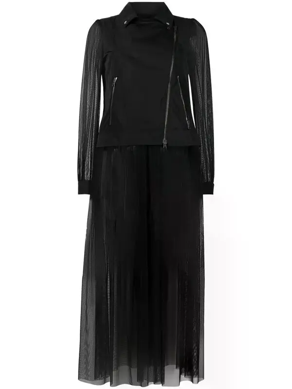 Herno Semi-sheer Biker-style Coat