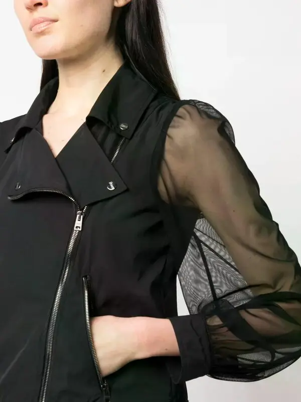 Herno Semi-sheer Biker-style Coat