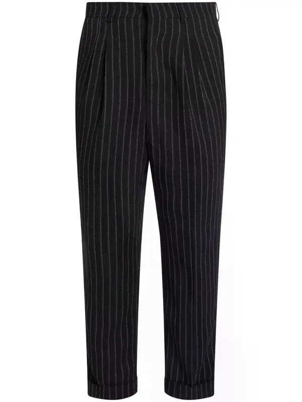 AMI Paris Pinstriped Tapered Virgin Wool Trousers