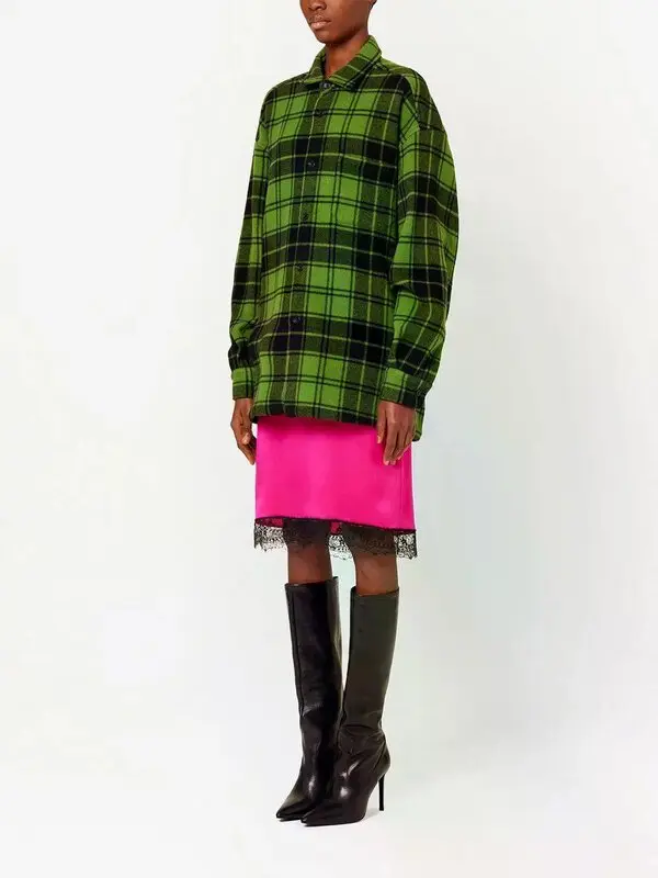 AMI Paris Logo-print Plaid Shirt