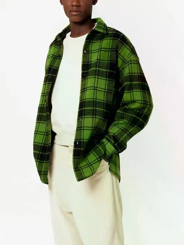 AMI Paris Logo-print Plaid Shirt