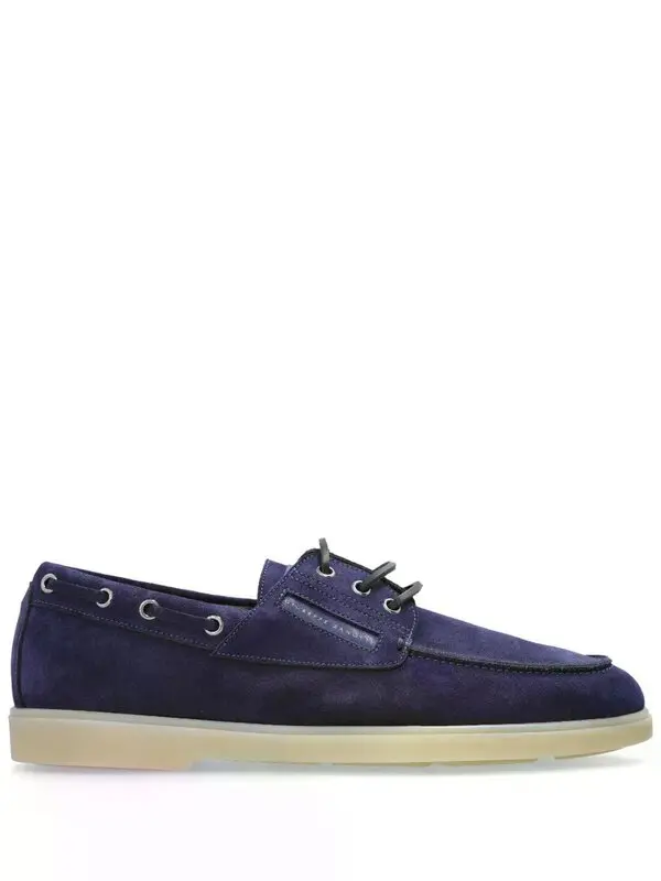 GIUSEPPE ZANOTTI Venice Suede Boat Shoes - Blue
