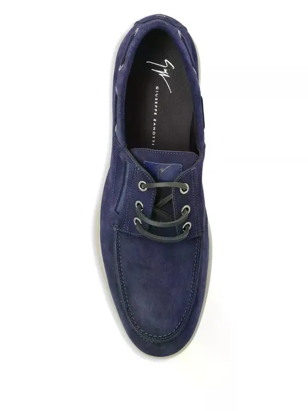 GIUSEPPE ZANOTTI Venice Suede Boat Shoes - Blue
