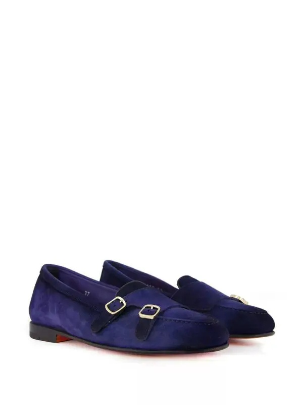 Santoni Double-buckled Leather Moccasins