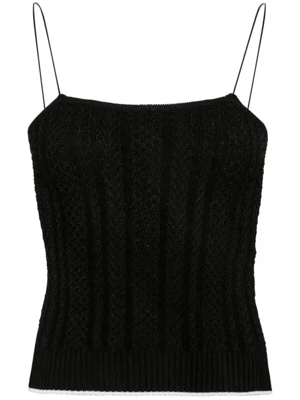 Jacquemus Le Haut Bella Cable-knit Top - Black