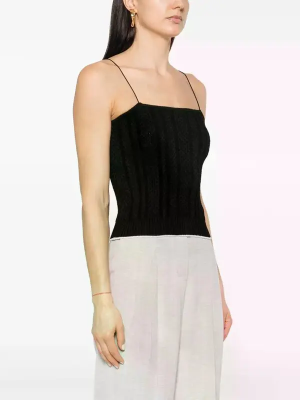 Jacquemus Le Haut Bella Cable-knit Top - Black