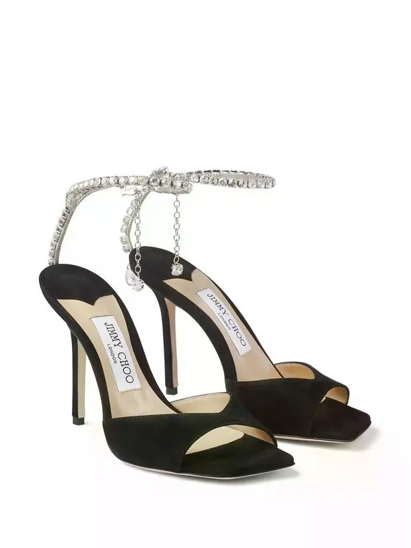 JIMMY CHOO Saeda 100 Crystal-embellished Strap Sandals