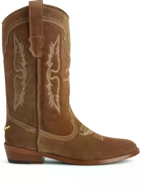Zadig&Voltaire Western Tex Suede Boots - Brown