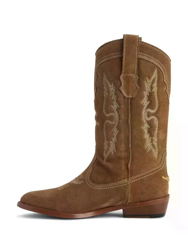Zadig&Voltaire Western Tex Suede Boots - Brown
