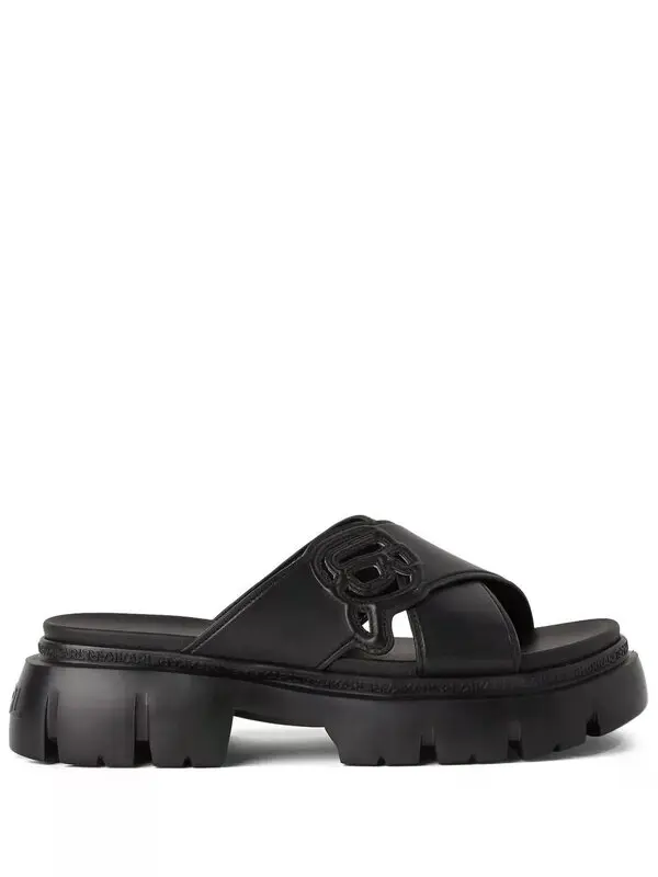 Karl Lagerfeld Ikon Nft Kross Strap Leather Mules