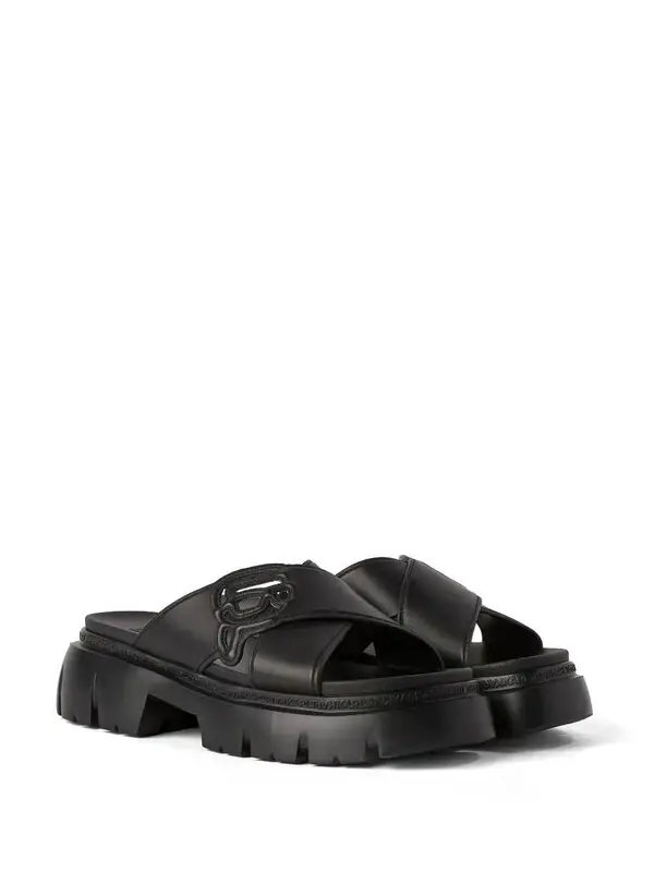 Karl Lagerfeld Ikon Nft Kross Strap Leather Mules