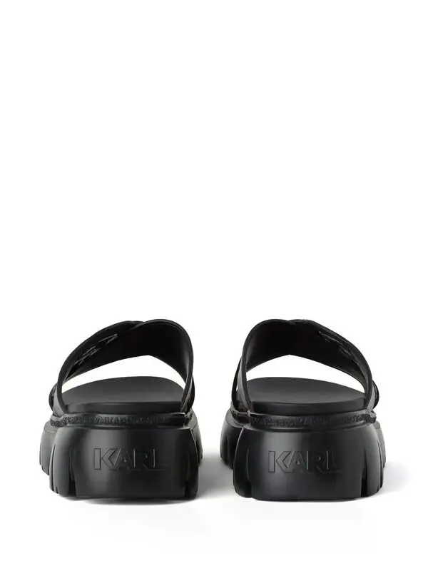 Karl Lagerfeld Ikon Nft Kross Strap Leather Mules