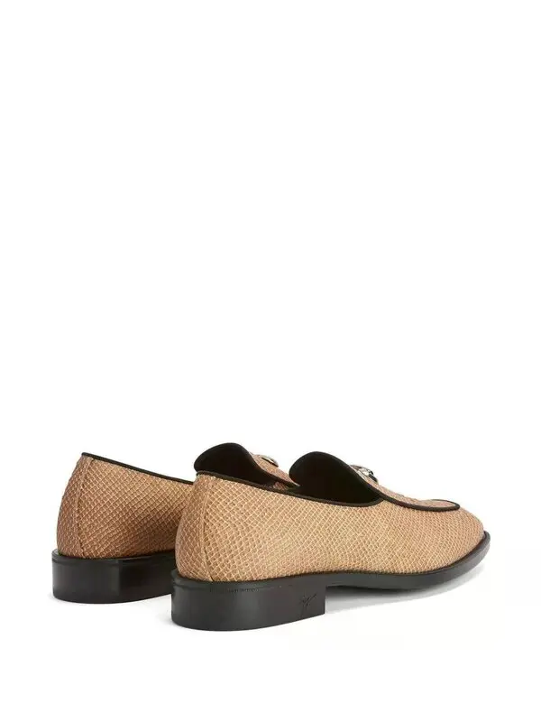 GIUSEPPE ZANOTTI Archibald Snakeskin-effect Leather Loafers - Brown