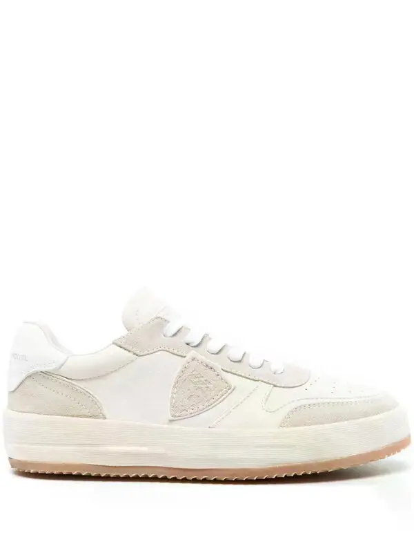Philippe Model Panelled Leather Sneakers - Neutrals