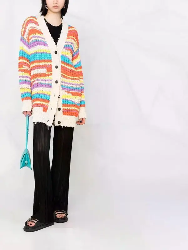 MSGM Striped Chunky Knit Cardigan
