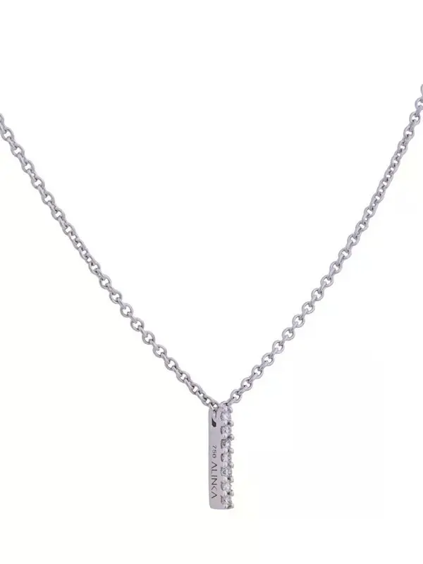 ALINKA 18kt White Gold Diamond 'i' Initial Pendant Necklace