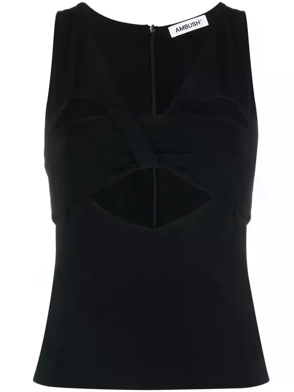AMBUSH Cut-out Heart Sleeveless Top - Black