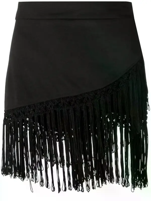 AMIR SLAMA Fringed Skirt - Black