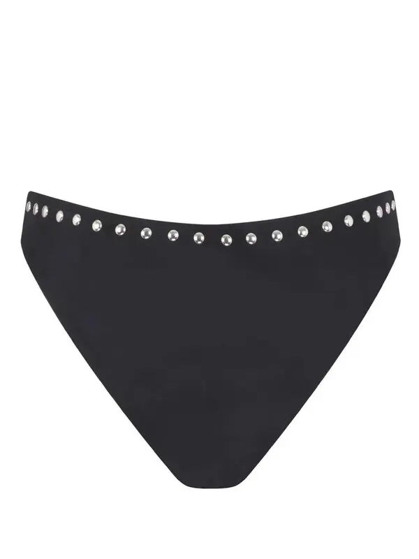 LET'S SWIM Studded Bikini Bottoms - Black