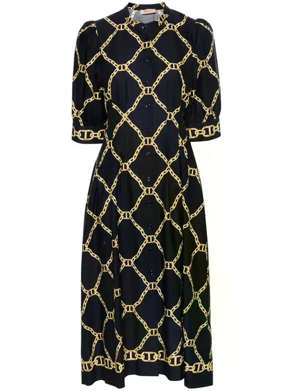 TWINSET Chain-link Print Midi Dress
