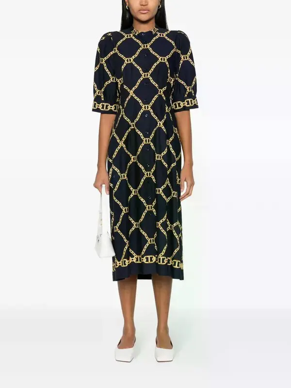 TWINSET Chain-link Print Midi Dress