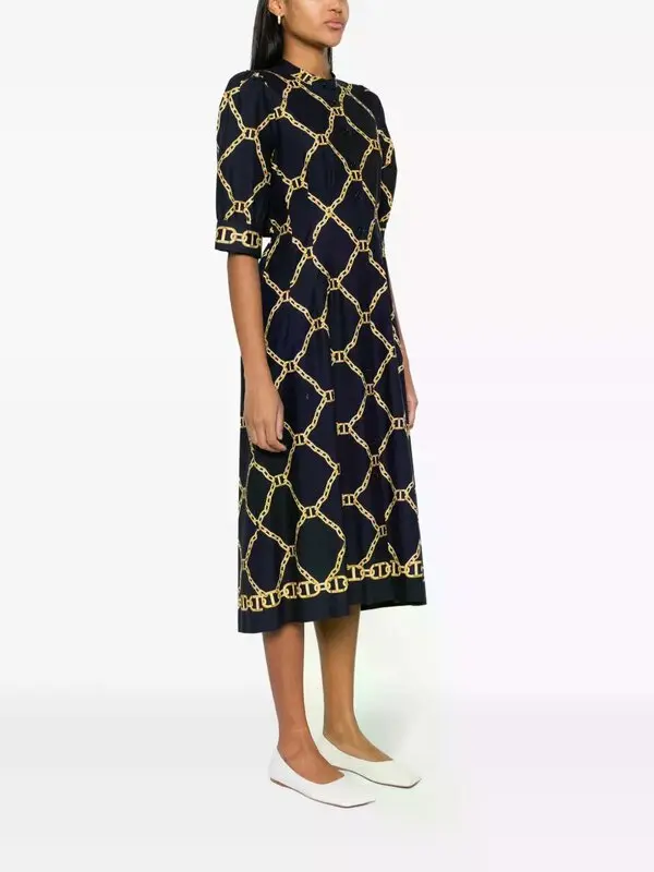 TWINSET Chain-link Print Midi Dress