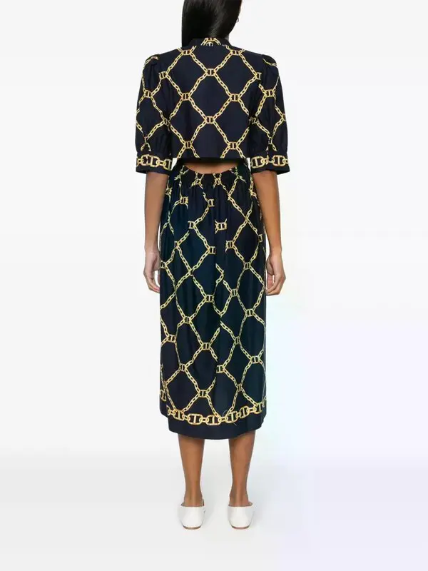 TWINSET Chain-link Print Midi Dress
