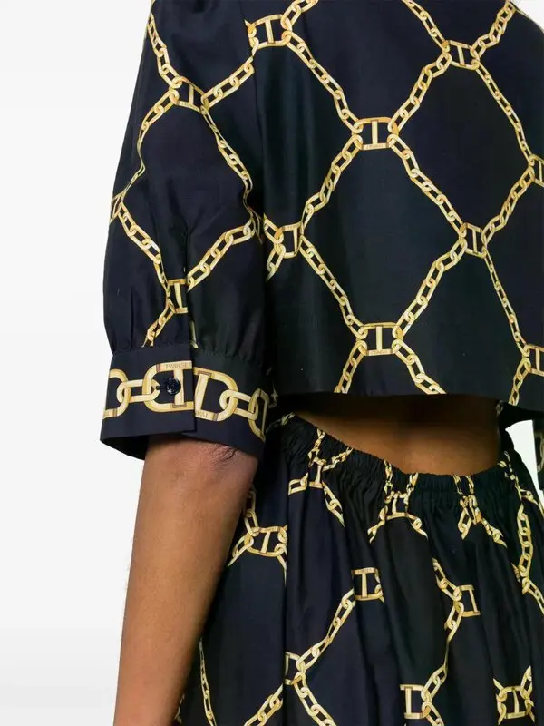 TWINSET Chain-link Print Midi Dress
