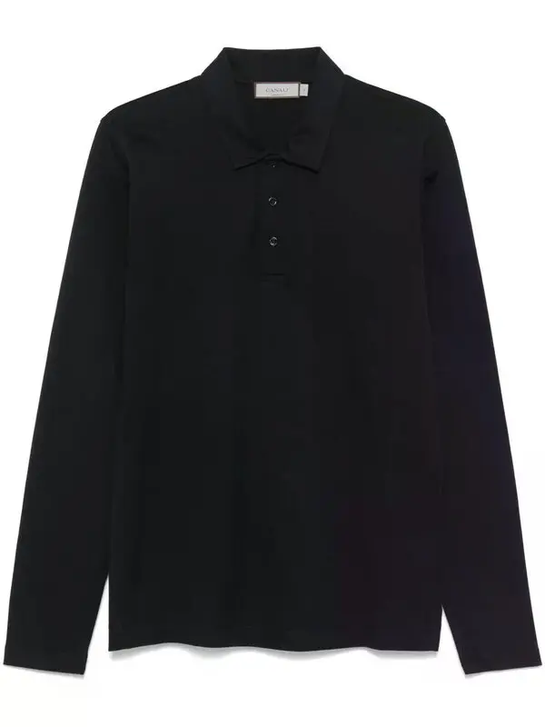 Canali Piqué-weave Polo Shirt - Blue