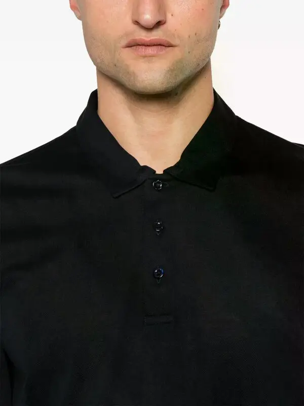 Canali Piqué-weave Polo Shirt - Blue