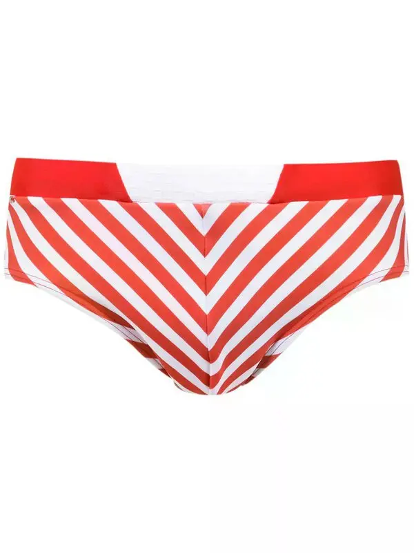 AMIR SLAMA Striped Swim Briefs - Red