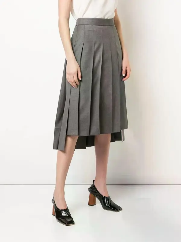 Thom Browne Below Knee Dropped Back Skirt In Super 120’s Twill