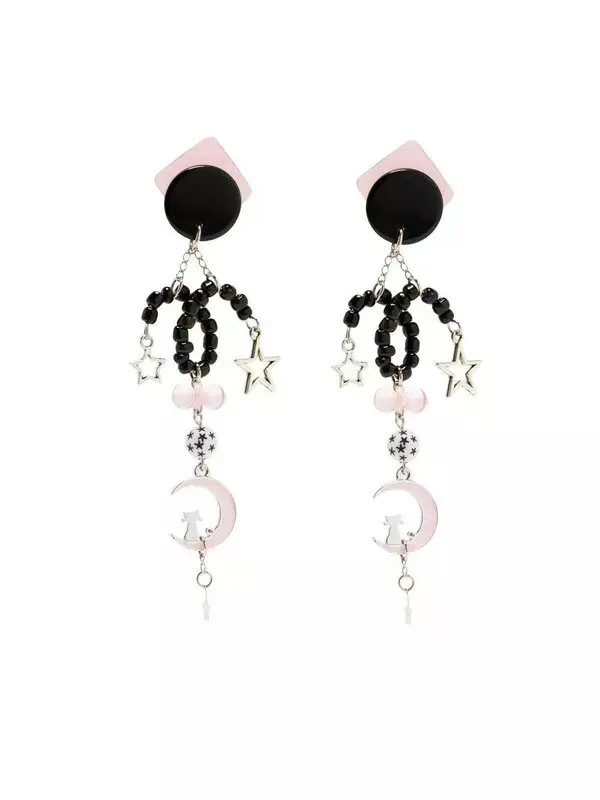 AMIR SLAMA Moon Pendant Drop Earrings