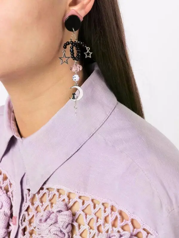 AMIR SLAMA Moon Pendant Drop Earrings