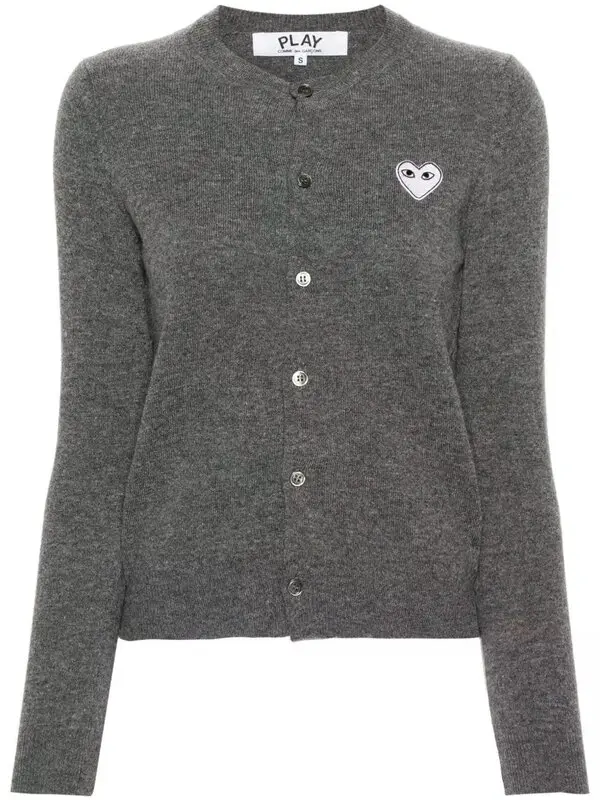 Play Comme Des Garcon Heart Embellished Cardigan