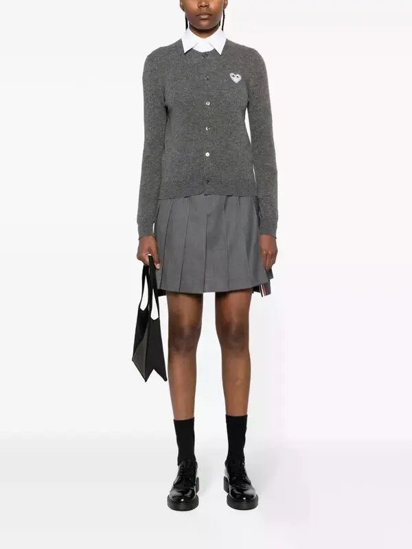 Play Comme Des Garcon Heart Embellished Cardigan