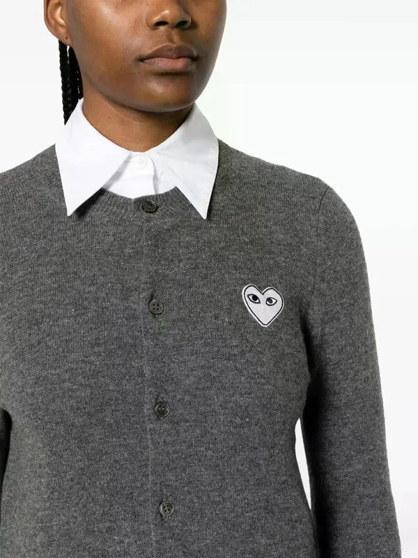 Play Comme Des Garcon Heart Embellished Cardigan