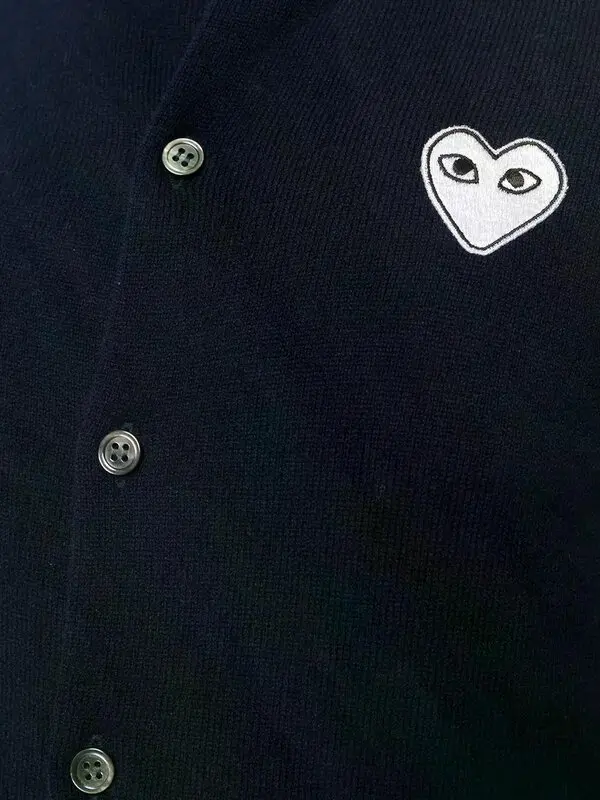 Play Comme Des Garcon Embroidered Heart Cardigan