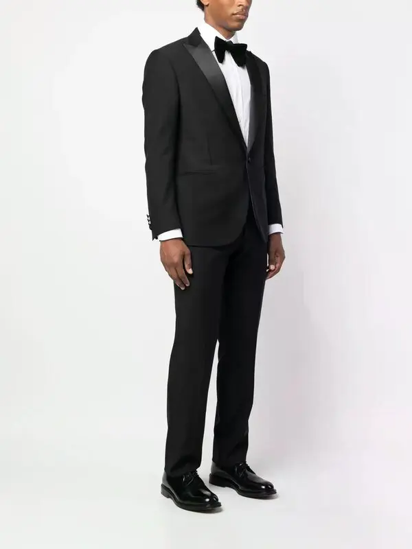Corneliani Peak Lapel Single-breasted Virgin-wool Suit - Black