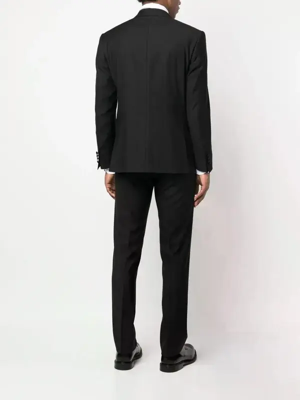 Corneliani Peak Lapel Single-breasted Virgin-wool Suit - Black